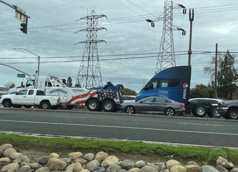 Pepsi Branded Tesla Semi Already Being Towed Just Weeks After Delivery ... Pepsi Branded Tesla Semi Already Being Towed Just Weeks After Delivery ...